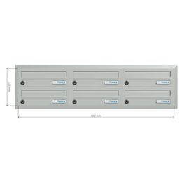 B-01 6er Edelstahl V2A Briefkastenanlage Unterputz