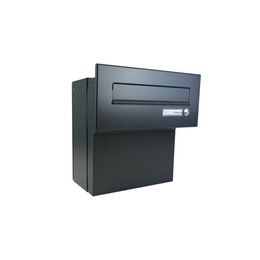 Mauerdurchwurf Briefkasten in RAL 7016 mit Klingel - T: 18-27 cm -...