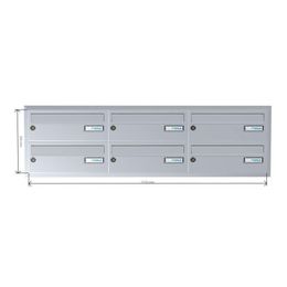 B-015 6er Edelstahl V2A Briefkastenanlage Unterputz