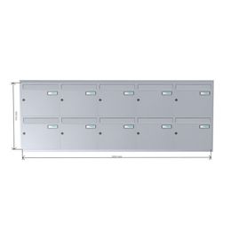 A-01 10er Edelstahl V2A Briefkastenanlage Unterputz