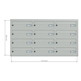 B-015 12er Edelstahl V2A Briefkastenanlage Unterputz
