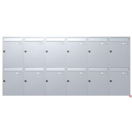 C-01 12er Edelstahl V2A Wandbriefkastenanlage Aufputz