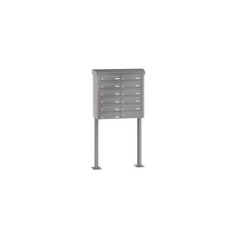 LEABOX 11er freistehende waagerechte Briefkastenanlage in RAL 9016 (Fu&szlig;platten) - LEA20