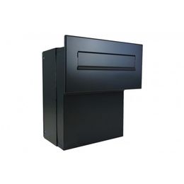 Mauerdurchwurf Briefkasten in RAL 9005 ohne Namensschild - T: 18-27 cm - F-046