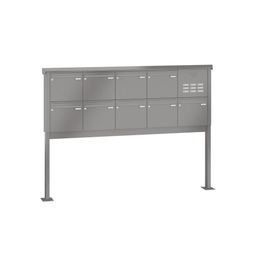 LEABOX 9er freistehende Briefkastenanlage mit Sprechfeld in RAL 9007 (Fu&szlig;platten) - LEA20