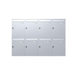 C-01 8er Edelstahl V2A Wandbriefkastenanlage Aufputz