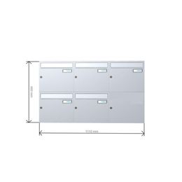 A-015 5er Edelstahl V2A Wandbriefkastenanlage Aufputz