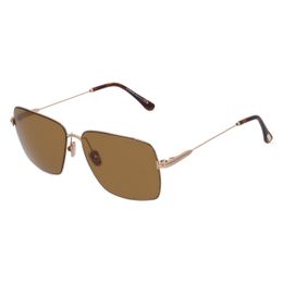 Tom Ford FT0994 PIERRE-02 | Unisex-Sonnenbrille | Fassung: Vollrand, Quadratisch, Metall, Gold Gl&auml;nzend | Glasfarbe: Braun
