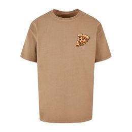 Merchcode Herren T-Shirt "Merchcode Herren Pizza Comic Acid Washed Oversized Tee"unionbeige, Gr. L, bedruckt, 100% Baumwolle, Shirts