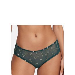 Vivance Damen Panty "Thea", Gr. 32petrol, Mesh, Obermaterial: 83% Polyamid, 12% Elasthan, 5% Polyester, Unterhosen, mit Blumen aus feiner