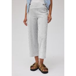 Damen Culotte, wei&szlig;, Gr. 44, STREET ONE STUDIO, gestreift, Web, Obermaterial: 57% Baumwolle, 42% Polyester, 1% Elasthan, Hosen, aus