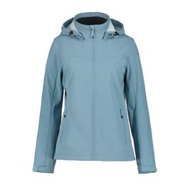Icepeak Damen Softshelljacke "Icepeak BRENHAM"light blau, Gr. 36, Softshell, Obermaterial: 95% Polyester, 5% Elasthan, Jacken, Winddicht &