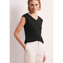Street One Damen Shirttopschwarz, Gr. 40, unifarben, Web, 50% Baumwolle, 50% Modal, Tops, Jersey