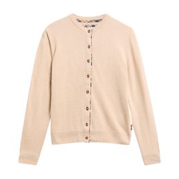 Barbour Rundhals-Cardigan Pendle Knitted Honey/Birchwood Tartan (Gr&ouml;&szlig;e: 18)