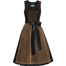 Country Line Midi-Dirndl mit Leo-Mieder Schwarz/Braun (Gr&ouml;&szlig;e: 48)