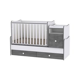 Lorelli Babybett 4 in 1 Trend Plus NEW Schaukelfunktion Jugendbett Schreibtisch dunkelgrau