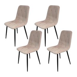 HTI-Living Stuhl Mesa Eco 4er-Set Velvet Rosa