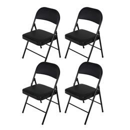 HTI-Living Klappstuhl Wedigo Kunstleder Schwarz-Schwarz 4er-Set