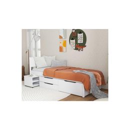 Inter Link Bett mit Stauraum Efetivo inkl. Nachtkommode und Lattenrost 90x200 cm
