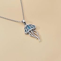 Holzkern Kindred Halskette Damen Silber und Aquamarin