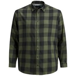 Jack & Jones Herren Gro&szlig;e Gr&ouml;&szlig;en | Jack&Jones Karohemd aus Baumwolle Farbe oliv Gr&ouml;&szlig;e: 8XL