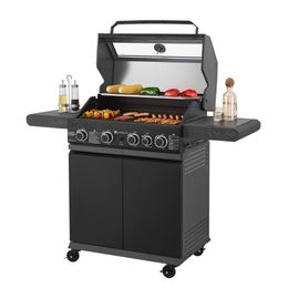 Juskys Gasgrill, Schwarz, Metall, 133x114x57 cm, Grills & Outdoor-K&uuml;chen, Gasgrills