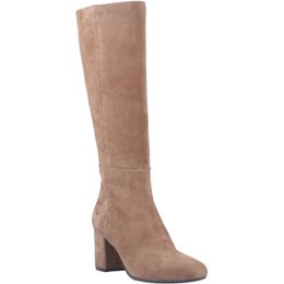 Hush Puppies Oprah Wildleder Lange Leder Damen Mocha Absatz Knielange Stiefel