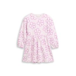 Tom Tailor M&auml;dchen Sweatshirt-Kleid mit Blumenmuster, rosa, Gebl&uuml;mt, Gr. 92/98
