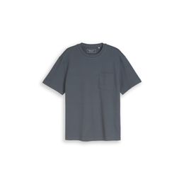 Tom Tailor Denim Herren Relaxed Fit T-Shirt mit Brusttasche, grau, Uni, Gr. M