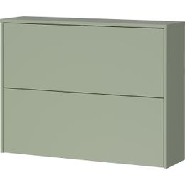 H&auml;ngeschuhschrank Germania, B:99cm H:74cm T:27cmtaupegr&uuml;n, navarra, eiche, nachbildung, Holzwerkstoff, Schr&auml;nke, "Binetto", Schuhklapper, Soft-close,