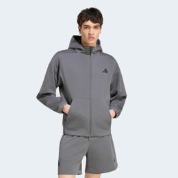 Herren Kapuzensweatshirt "ADIDAS Z.N.E. FULL ZIP"grau five, Gr. S, adidas Sportswear, Obermaterial: 57% Polyester, 43% Baumwolle, Sweatshirts
