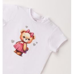 IDO M&auml;dchen T-Shirt "BABY GIRL SUMMER T-SHIRT"optical wei&szlig;, Gr. 58, 95% Baumwolle, 5% Elasthan, Shirts