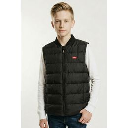 LEVI'S KIDS Jungen Steppweste "LVB LIGHTWEIGHT VEST", schwarz, Gr. 8, bestickt, unifarben, Web, Obermaterial: 100% Polyester, Westen, for Boys
