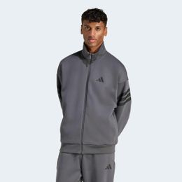 Herren Trainingsjacke "M FI 3S TT"grau six, Gr. L, adidas Sportswear, Obermaterial: 67% Polyester, 33% Baumwolle, Jacken