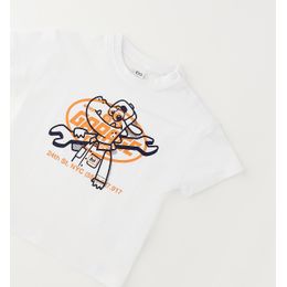 IDO Jungen T-Shirt "BABY BOY SUMMER T-SHIRT", wei&szlig;, Gr. 122, 100% Baumwolle, Shirts