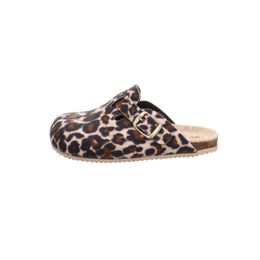 Superfit M&auml;dchen Hausschuh "BIOS FLEX, WMS: mittel", Gr. 31leo, beige, Textil, Basic, Schuhe, Clog mit verstellbarer Schnalle, Gr&ouml;&szlig;enschablone zum