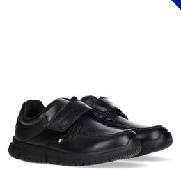 Tommy Hilfiger Kinder Klettschuh "WMS = weit, f&uuml;r kr&auml;ftige F&uuml;&szlig;e", Gr. 41schwarz, Lederimitat, festlich, Schuhe, festlicher Sneaker, Halbschuh mit