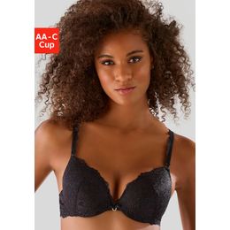 Vivance Damen Push-up-BH, Schwarz, Gr. 75C, Push-Up-BHs, Material: Polyamid