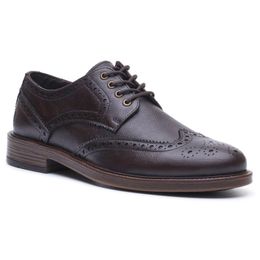 Hush Puppies Isaac Leder Herren BRAUNE Brogues Schuhe