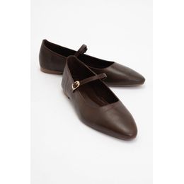 Lara Leder Mary Jane Flache Schuhe