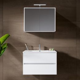 RIHO Porto Schrank mit Slim Waschtisch, mit Spiegelschrank Slim B: 81,5 cm, F014008DP0+W018013005+F014028DP0+204927, Slim