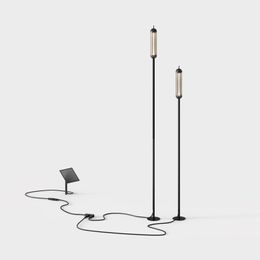 Ip44.de reed Solar Stehleuchten-Set mit Erdspie&szlig;, LED, 93820-BL,