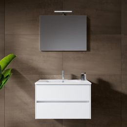 RIHO Porto Schrank mit Wave Waschtisch, mit Spiegel Wave B: 81,5 cm, F014006DP0+W018006005+F014015ALU+204927, Wave