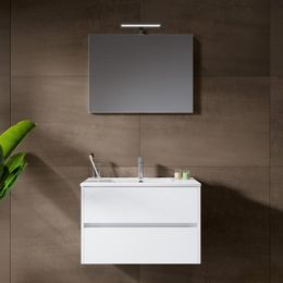 RIHO Porto Schrank mit Slim Waschtisch, mit Spiegel Slim B: 81,5 cm, F014008DP0+W018012005+F014015ALU+204927, Slim