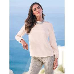 Heine Damen Schluppenbluse, Natur, Gr. 40, Blusen langarm, Material: Polyester