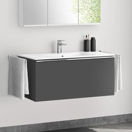 evineo ineo4 Unterschrank B: 100 cm, 1 Auszug, Slim-M&ouml;belwaschtisch wei&szlig;,, BE0836WH+BE0207AN+BL001197,