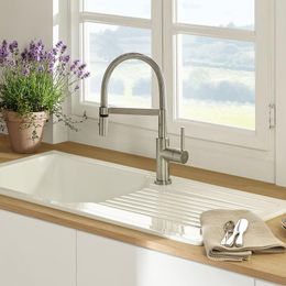 Villeroy & Boch Villeroy & Boch Steel Expert Compact Window K&uuml;chenarmatur Vorfenstermontage, schwenkbar, 929900LC,