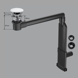 preotec Raumsparm&ouml;belsiphon f&uuml;r Waschtisch und Konsolenplatte bis 4 cm,, PR2000+PR2001+PR230CWG#NEW,