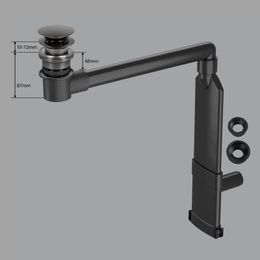 preotec Raumsparm&ouml;belsiphon f&uuml;r Waschtisch und Konsolenplatte bis 4 cm,, PR2000+PR2001+PR2100BB#NEW,