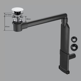 preotec Raumsparm&ouml;belsiphon f&uuml;r Waschtisch und Konsolenplatte bis 4 cm,, PR2000+PR2001+PR210CWG#NEW,